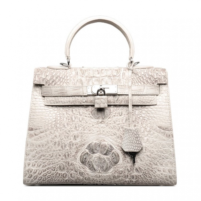 Elegant Crocodile Leather Padlock Handbags Shoulder Bags for Women