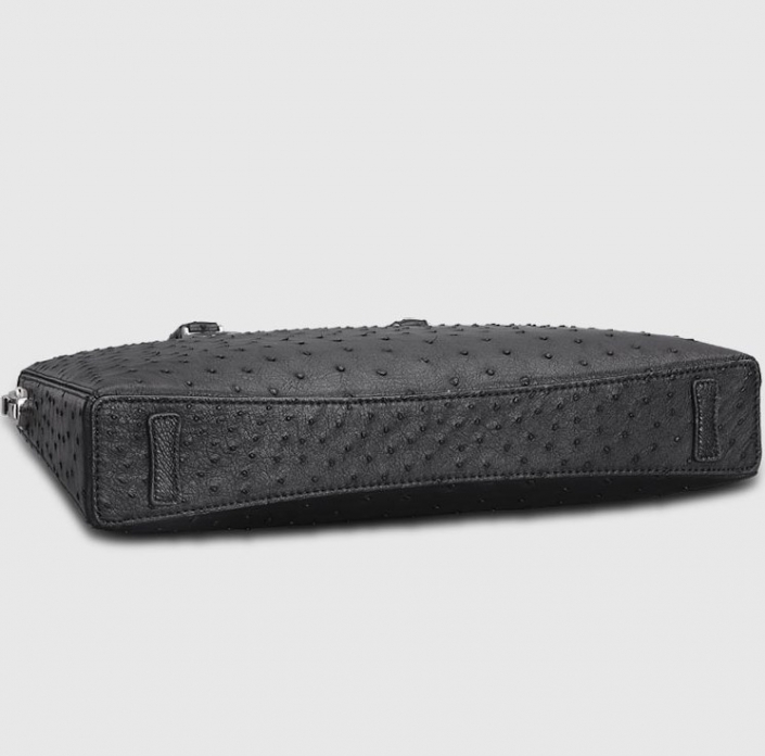 Formal Ostrich Leather Briefcase Laptop Business Bag for Men