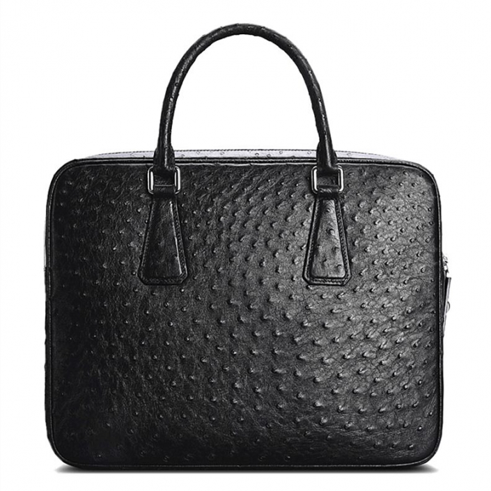 Slim Ostrich Business Bag Designer Ostrich Briefcase for Men