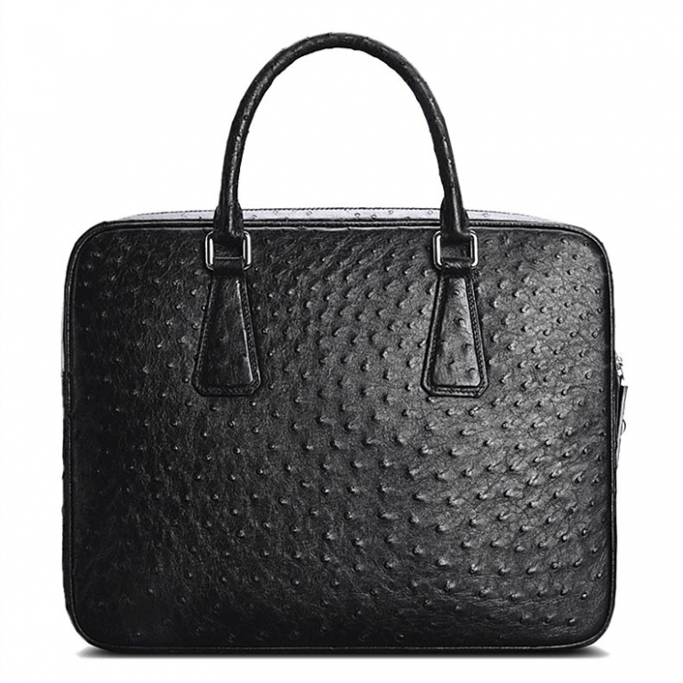 Slim Ostrich Business Bag Designer Ostrich Briefcase for Men