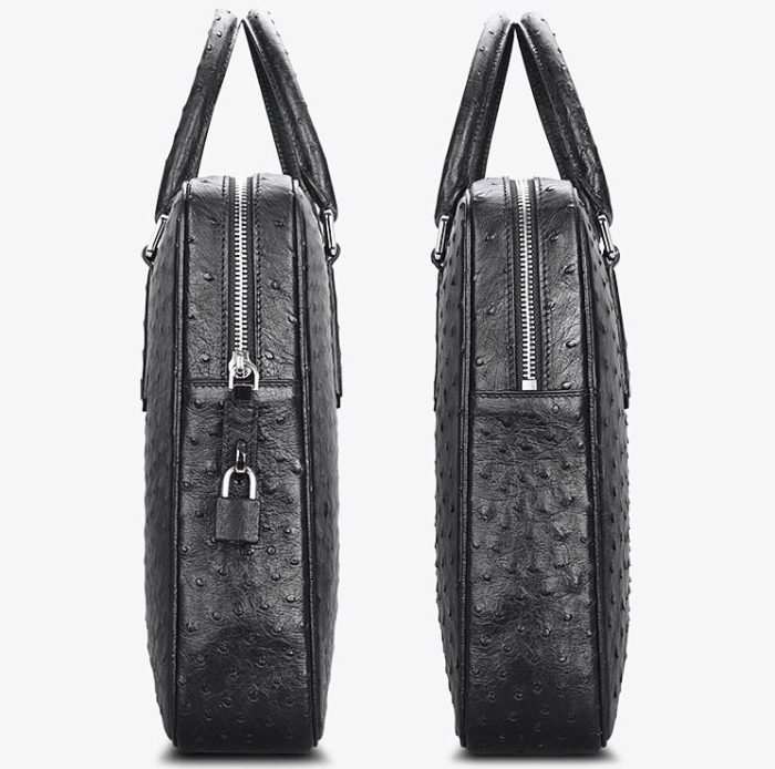 Slim Ostrich Business Bag Designer Ostrich Briefcase for Men