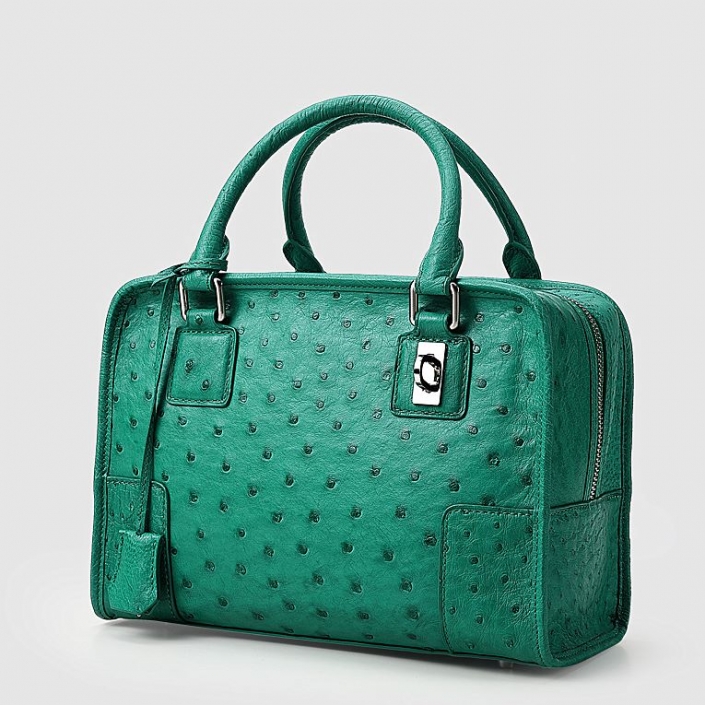 Ostrich Leather Handbags Ladies Ostrich Leather Padlock Bags