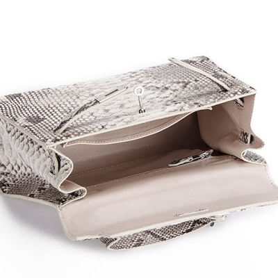 Stylish Snakeskin Handbag Python Flap Crossbody Satchel Bag