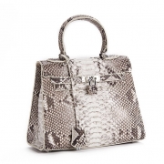 Stylish Snakeskin Handbag Python Flap Crossbody Satchel Bag