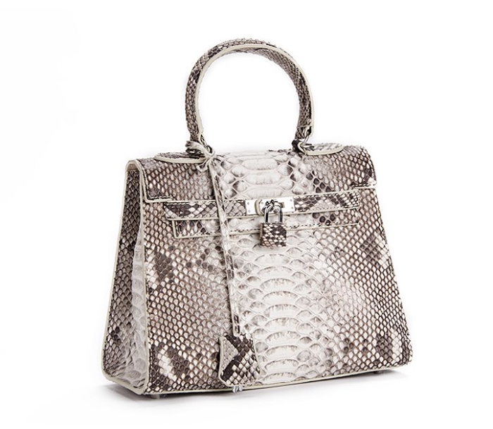 Stylish Snakeskin Handbag Python Flap Crossbody Satchel Bag