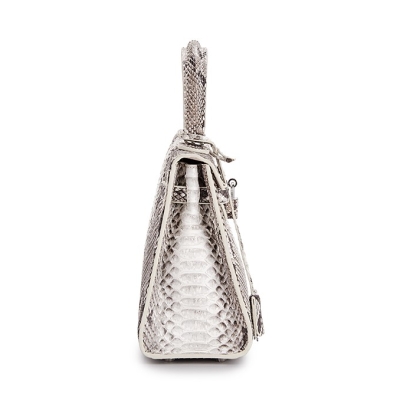 Stylish Snakeskin Handbag Python Flap Crossbody Satchel Bag