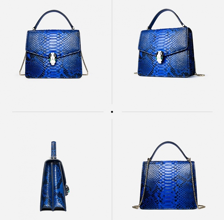 Designer Python Skin Tote Bag Purse Crossbody Bag