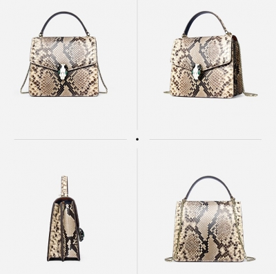 Designer Python Skin Tote Bag Purse Crossbody Bag