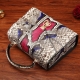 Python Skin Handbag for Women Top Handle Bag Ladies Shoulder Purse Bag