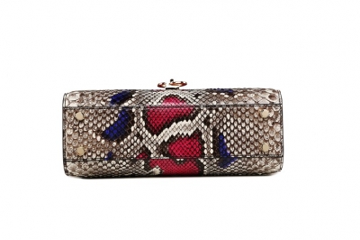 Python Skin Handbag for Women Top Handle Bag Ladies Shoulder Purse Bag