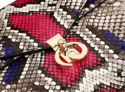 Python Skin Handbag for Women Top Handle Bag Ladies Shoulder Purse Bag