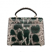 Python Skin Handbag for Women Top Handle Bag Ladies Shoulder Purse Bag