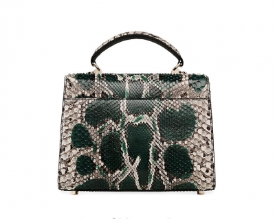 Python Skin Handbag for Women Top Handle Bag Ladies Shoulder Purse Bag