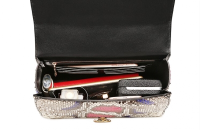 Python Skin Handbag for Women Top Handle Bag Ladies Shoulder Purse Bag