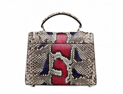 Python Skin Handbag for Women Top Handle Bag Ladies Shoulder Purse Bag