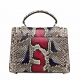 Python Skin Handbag for Women Top Handle Bag Ladies Shoulder Purse Bag