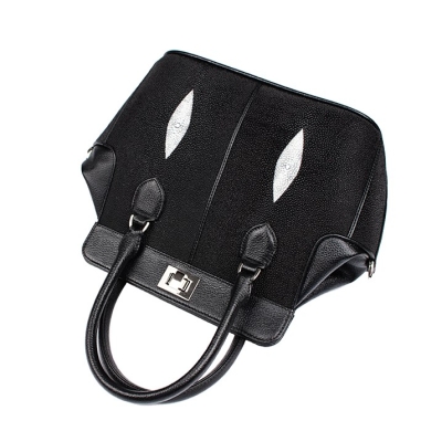 Classic Winged Stingray Leather Top-handle Tote Purse Crossbody Bag