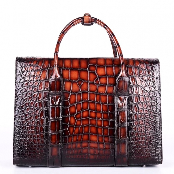 Handcrafted Alligator Briefcase Professional Business Bag for Men