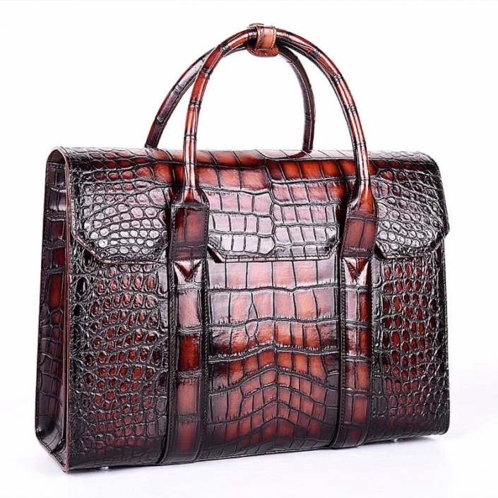 Handcrafted Alligator Briefcase Professional Business Bag for Men
