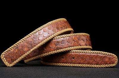 Casual Snakeskin Belt Python Skin Braided Belt