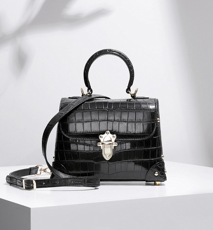 Designer Alligator Top Handle Purse Shoulder Handbag