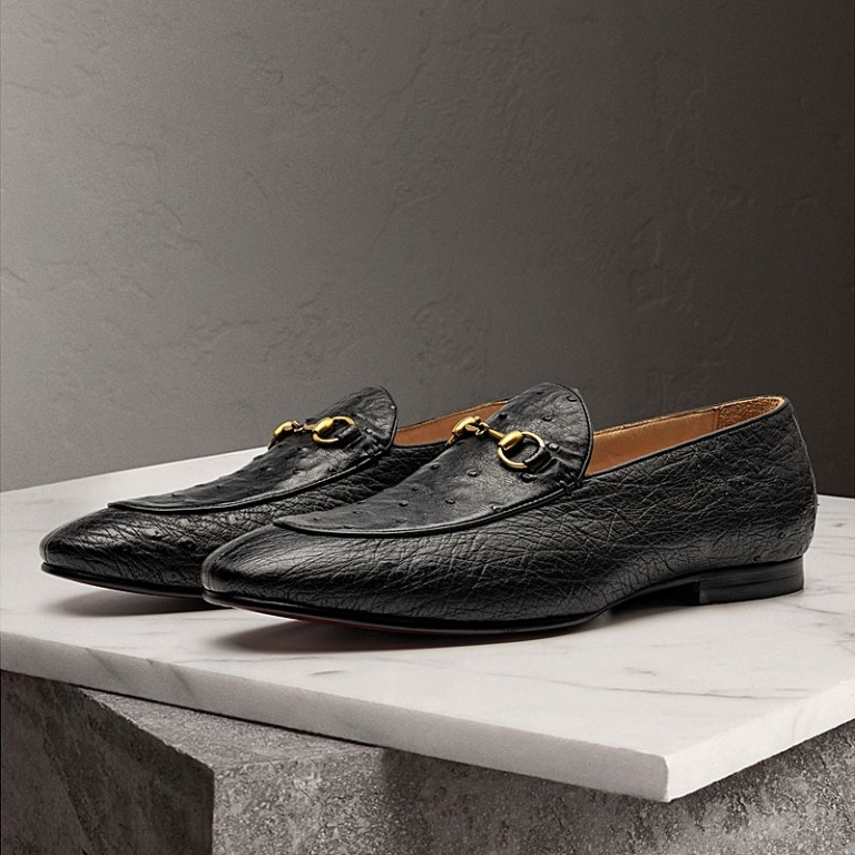 Casual Ostrich Skin Bit Slip-on Loafer