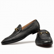 Casual Ostrich Skin Bit Slip-on Loafer