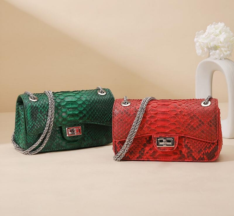 Snakeskin Crossbody Bags Chain Clutch Purses