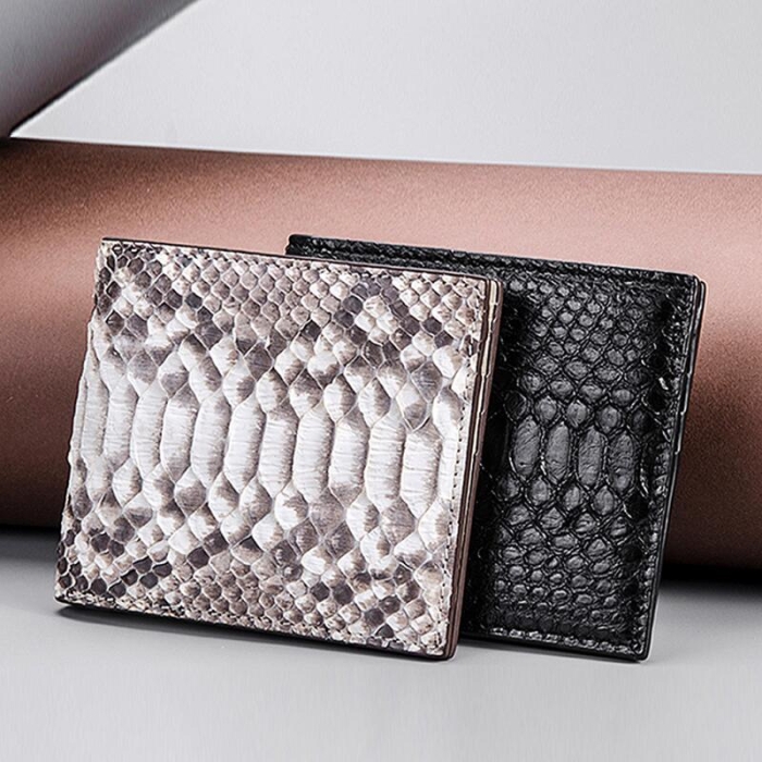 Snakeskin Bifold Wallets Slim Python Skin Wallets for Men