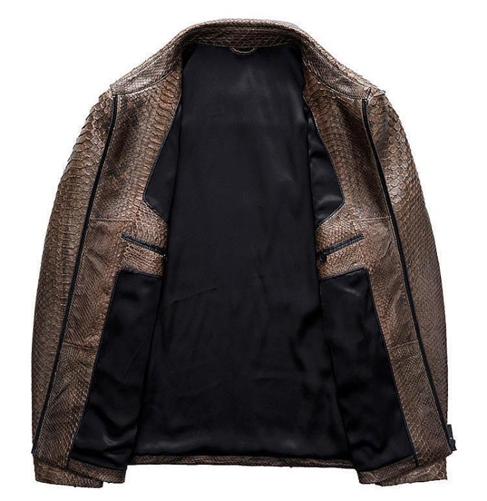Formal Snakeskin Jackets Brown Python Skin Jackets